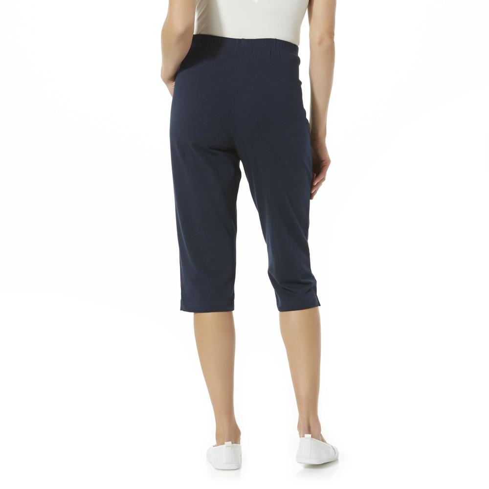 Basic Editions Women's Knit Capri Pants