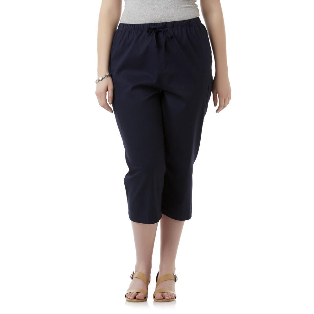 Basic Editions Women's Plus Capri Pants