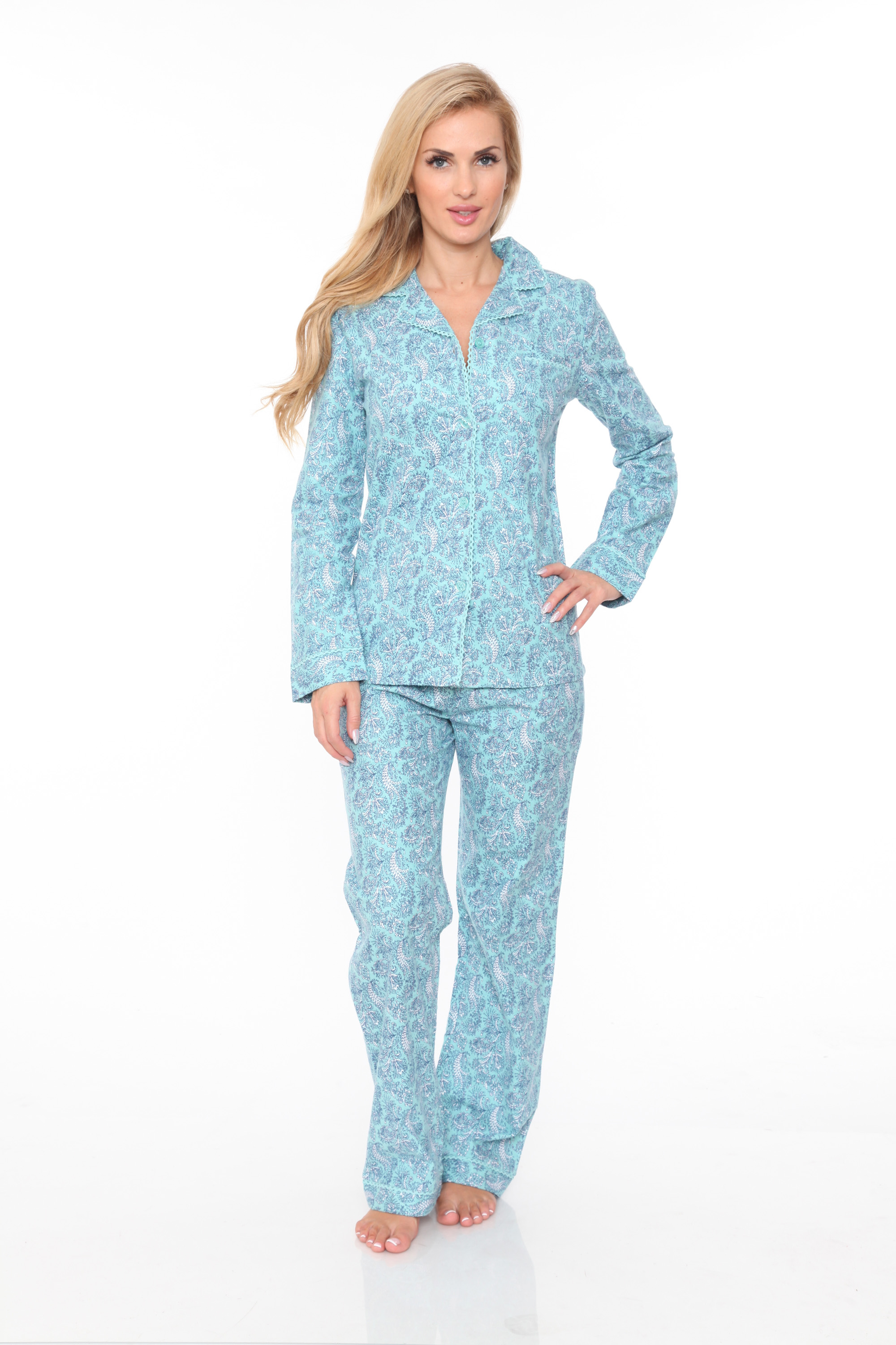 White Mark Women's Flannel Pajama Set