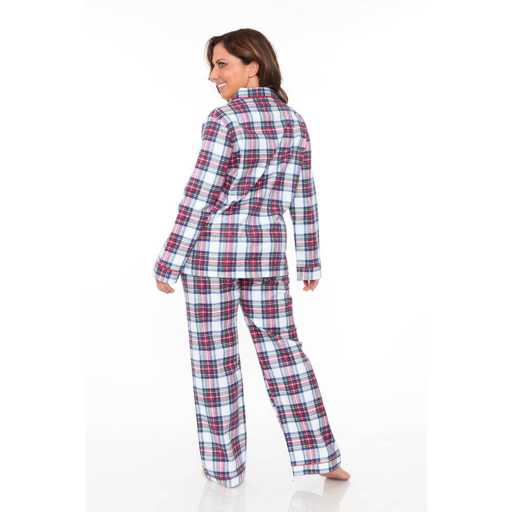 White Mark Women's Plus Flannel Pajama Set