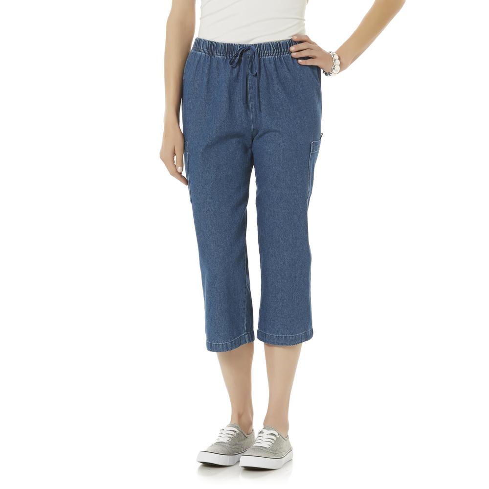 Basic Editions Women's Denim Capri Pants