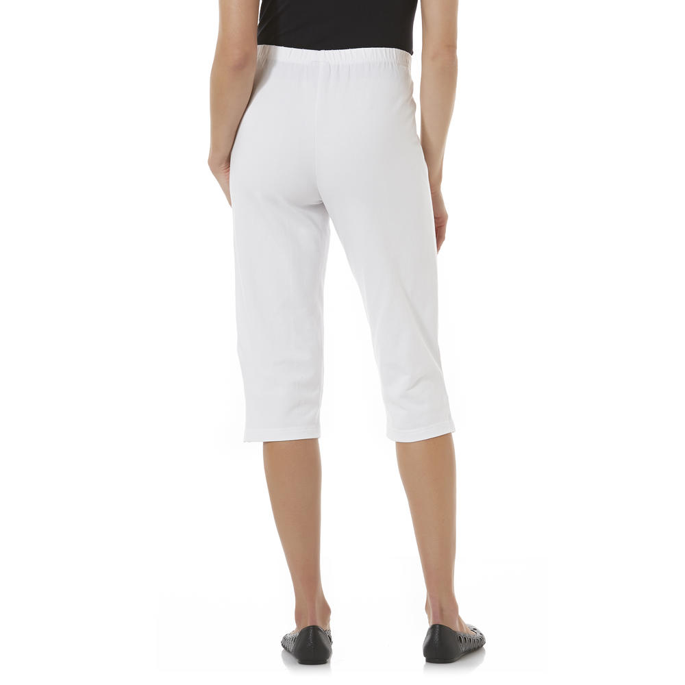 Basic Editions Women's Jersey Knit Capri Pants