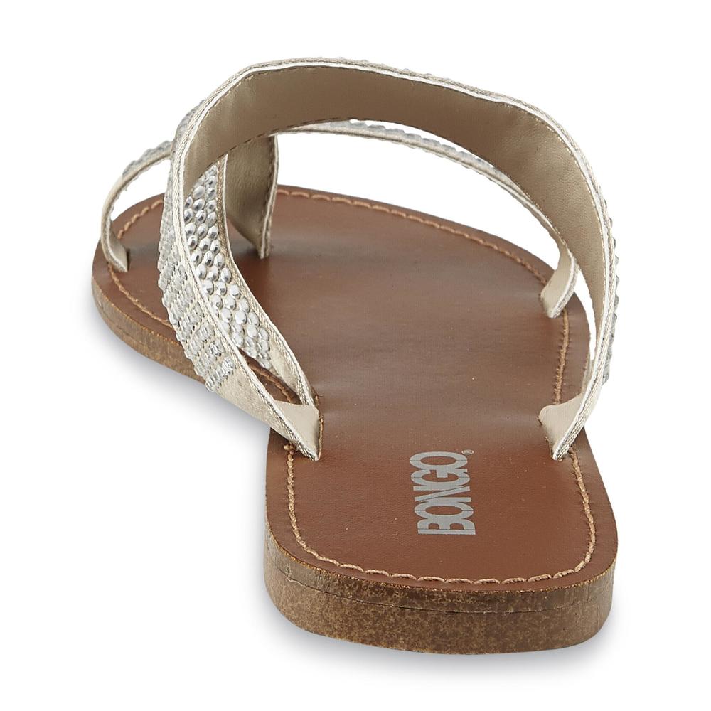 Bongo Women's Cayo Silver/Embellished Flat Sandal