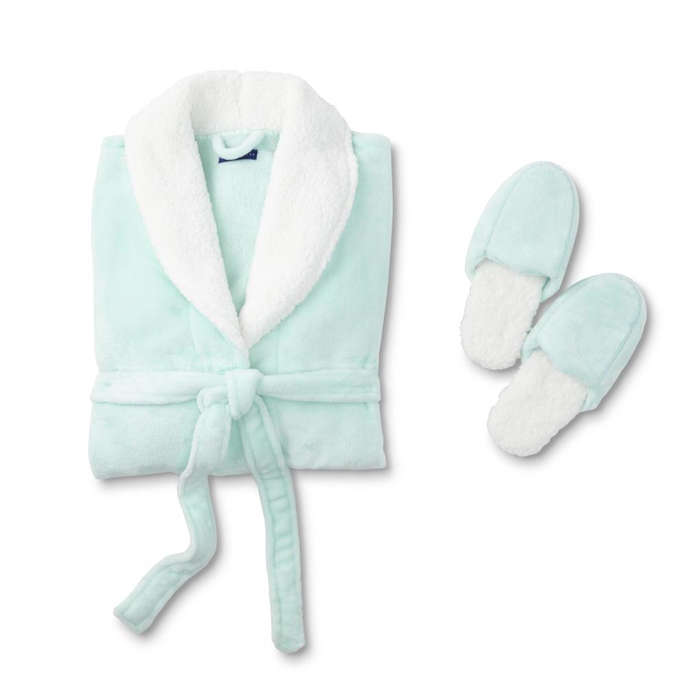 Simply Styled Women's Fleece Robe & Slippers
