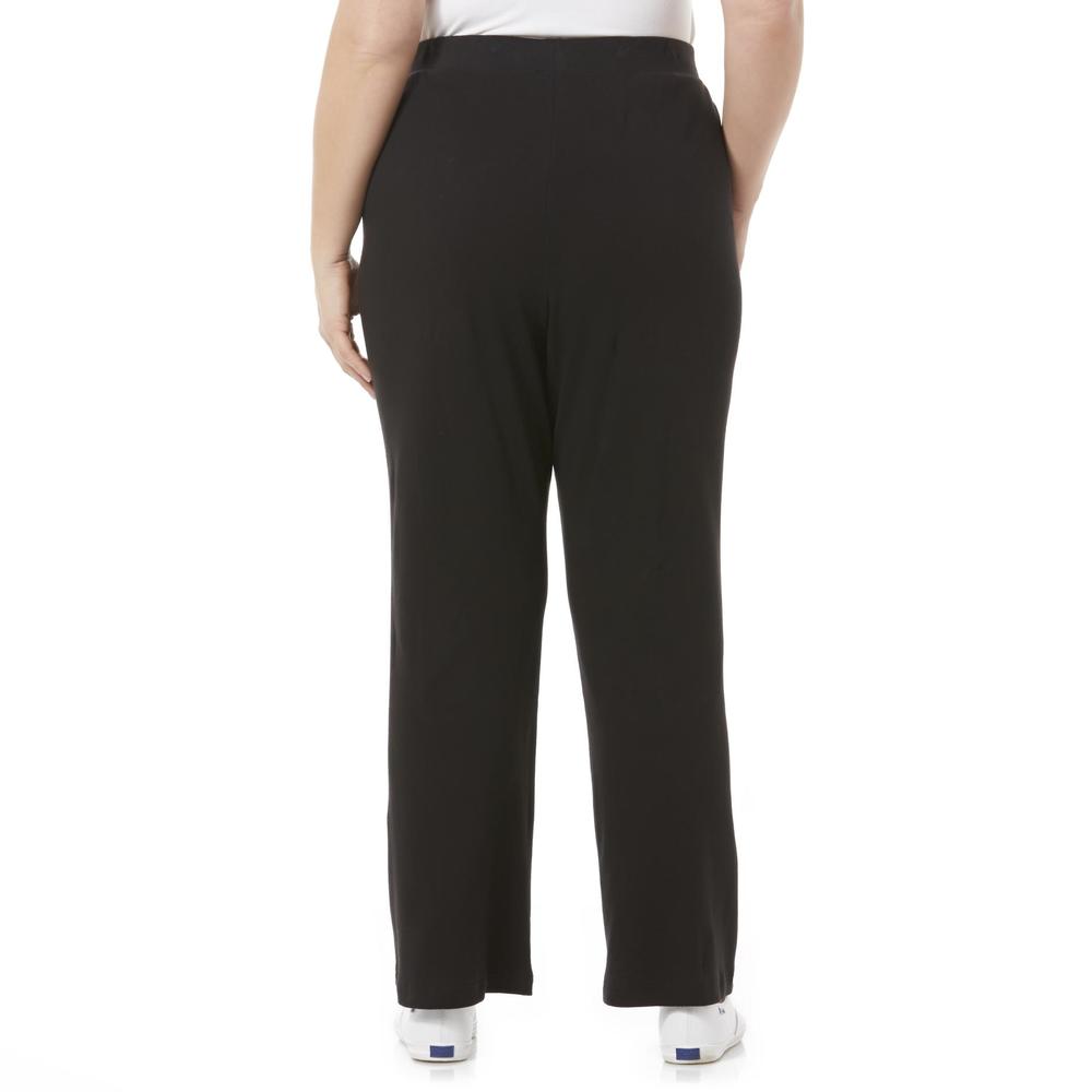 Basic Editions Women's Plus Knit Pants