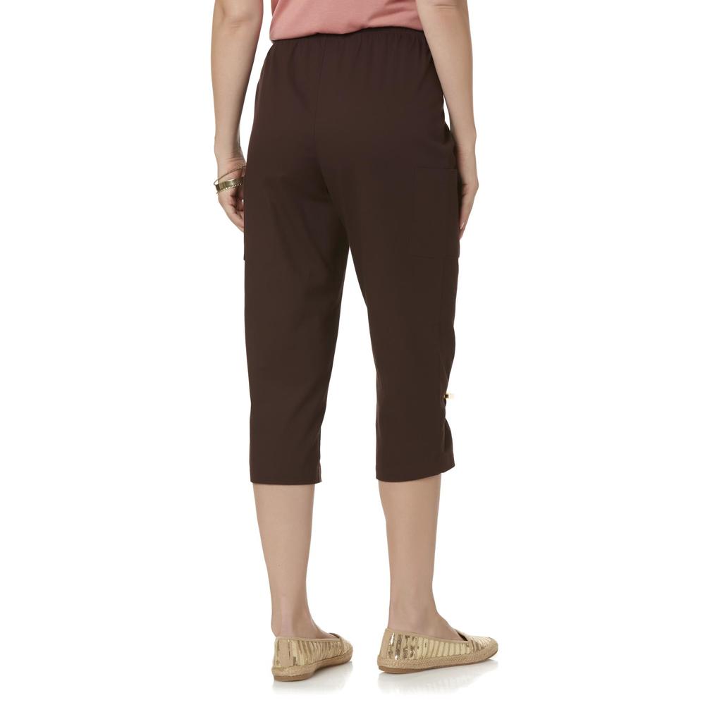Basic Editions Women's Cropped Cargo Pants