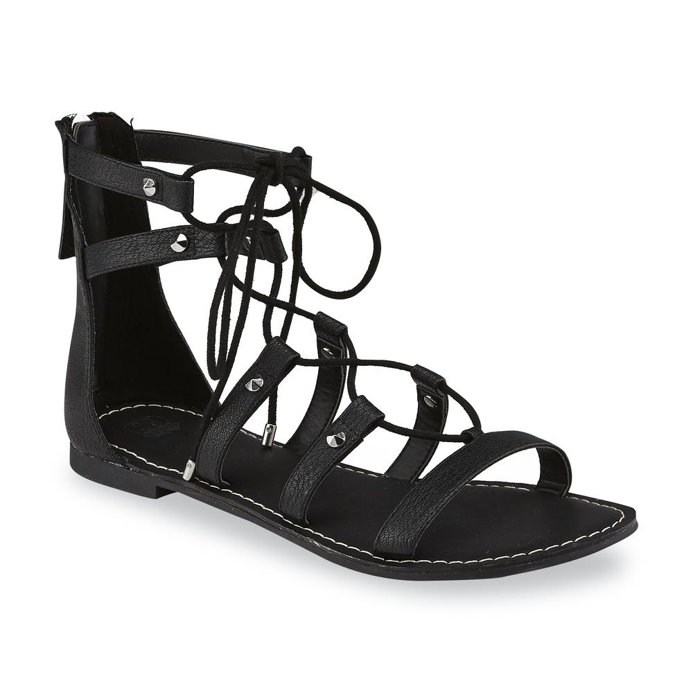 Route 66 Women's Athena Black Gladiator Lace Up Sandal