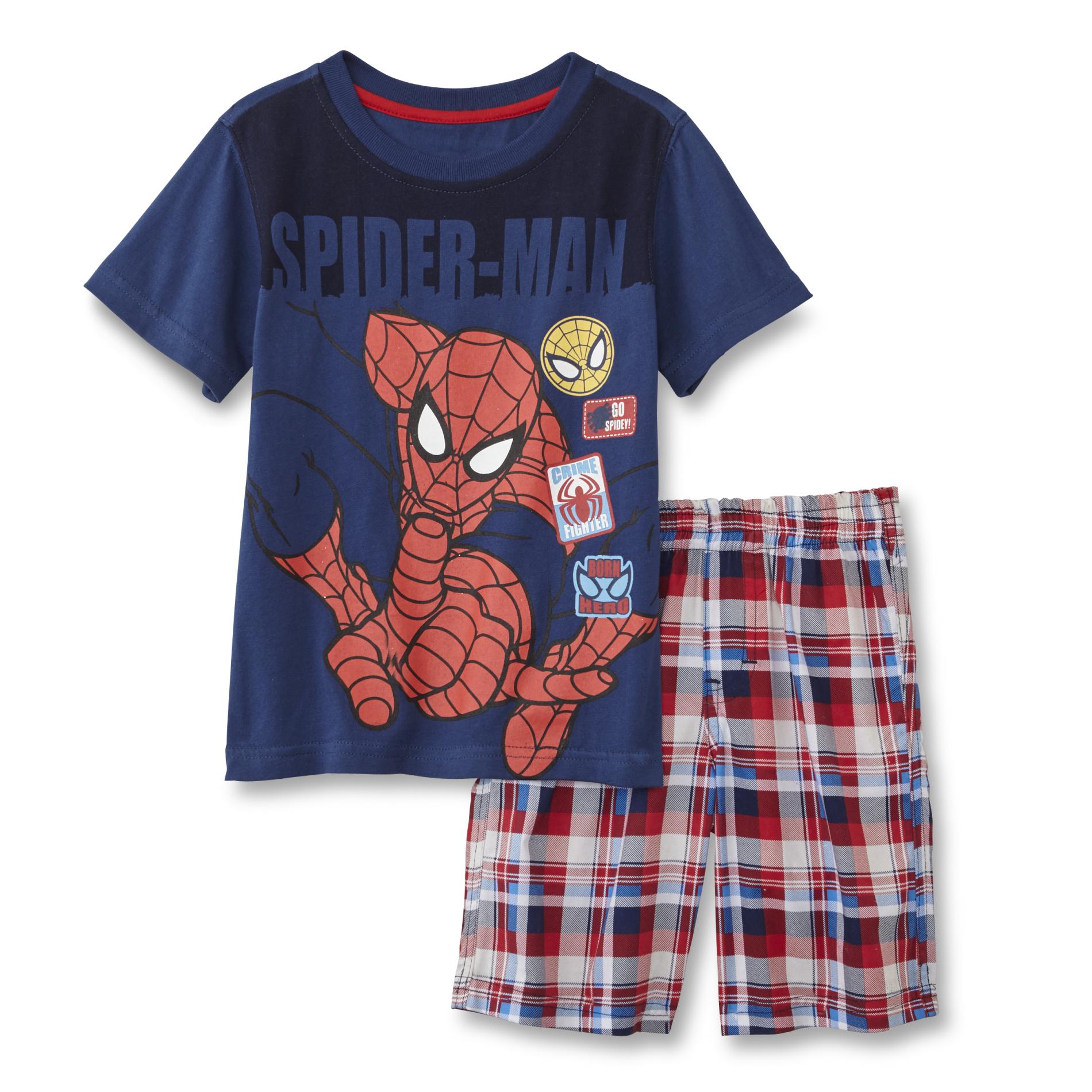 Marvel Spider-Man Infant & Toddler Boy's T-Shirt & Shorts - Plaid
