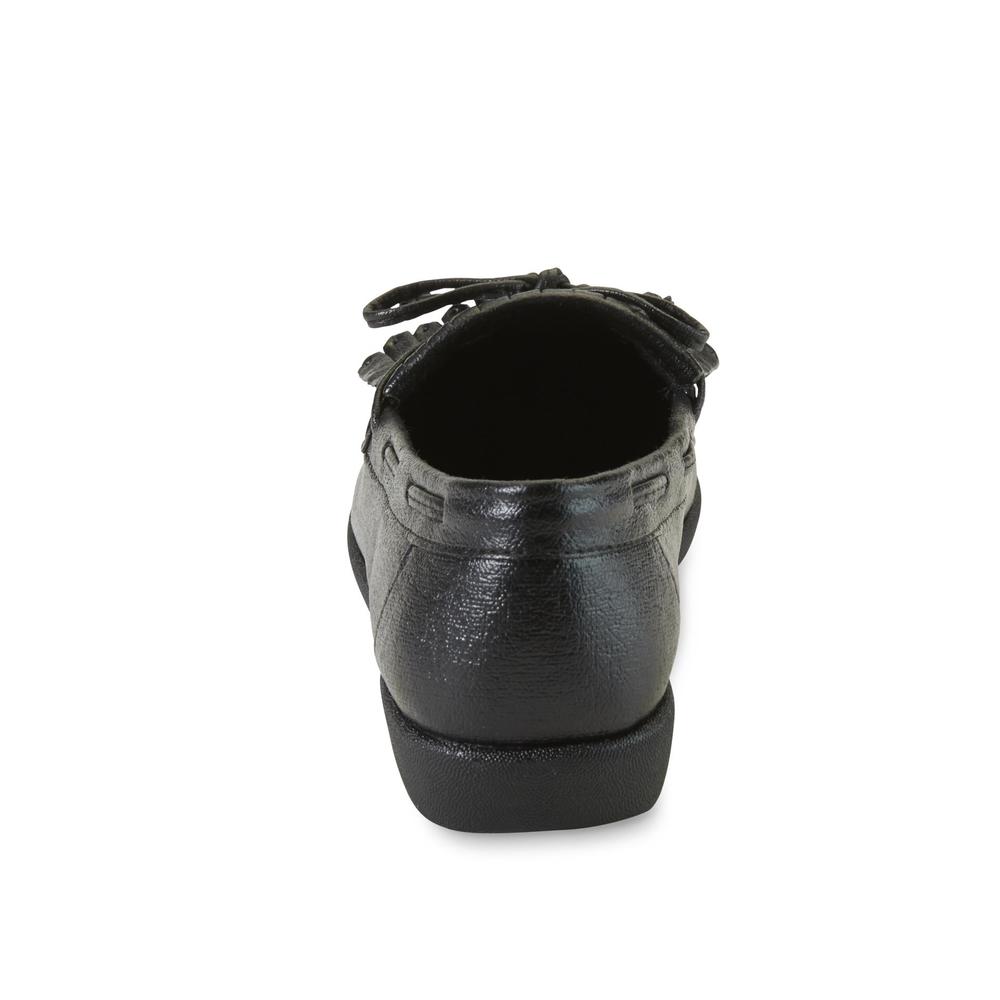 Basic Editions Women's Eloise Black Comfort Moccasin - Wide Width