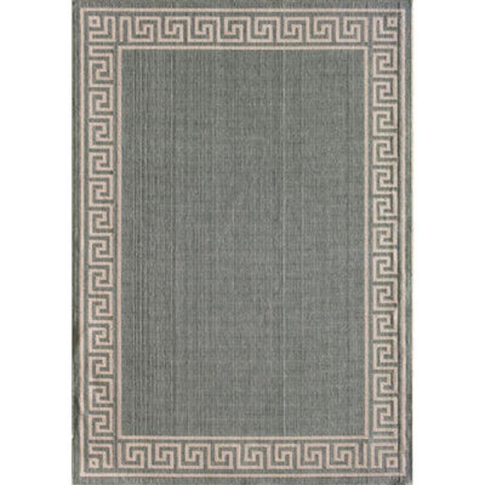 Greek Key Blue/Silver Indoor/Outdoor Rug
