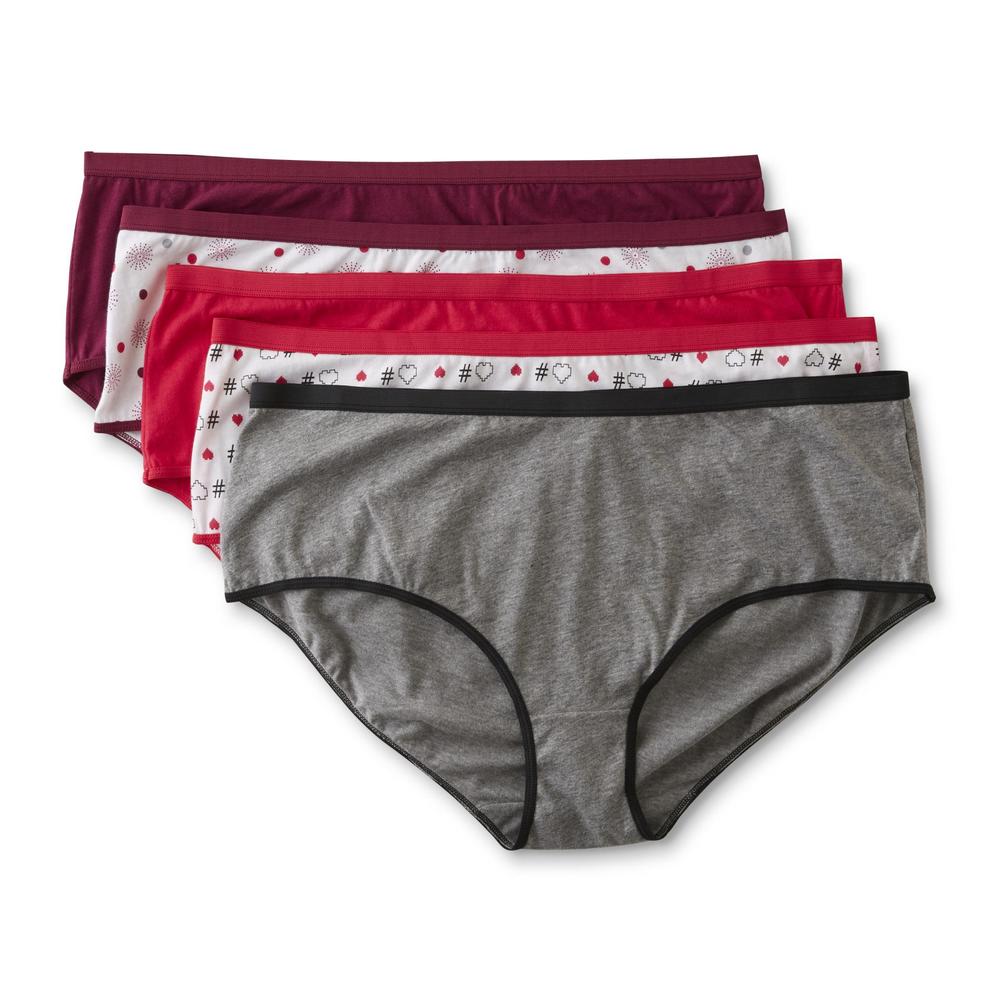 Joe Boxer Women's Plus 5-Pack Low-Rise Brief Panties