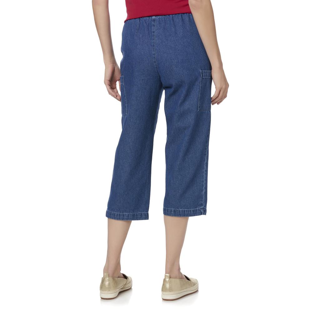 Basic Editions Women's Denim Capri Pants