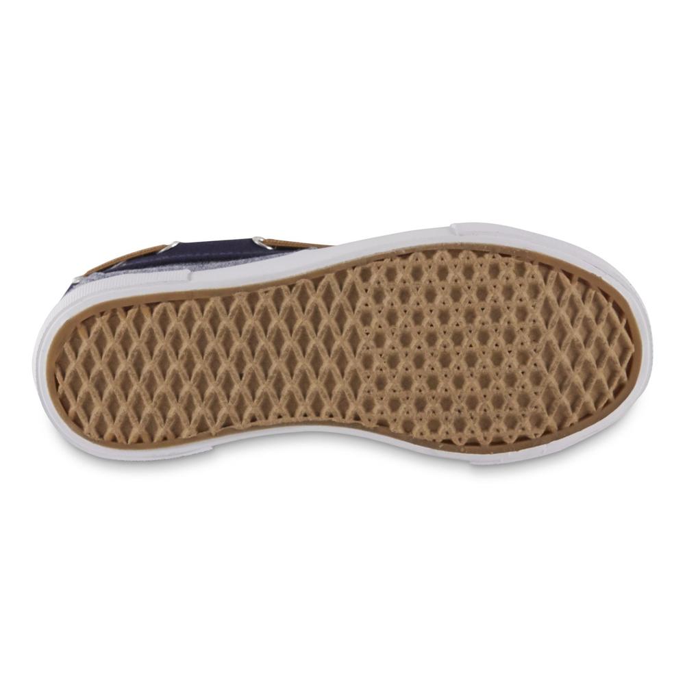 Roebuck & Co. Boys' Skip Blue/Brown Boat Shoe