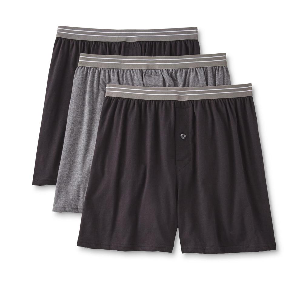 Basic Editions Men's 3-Pack Knit Boxer Shorts