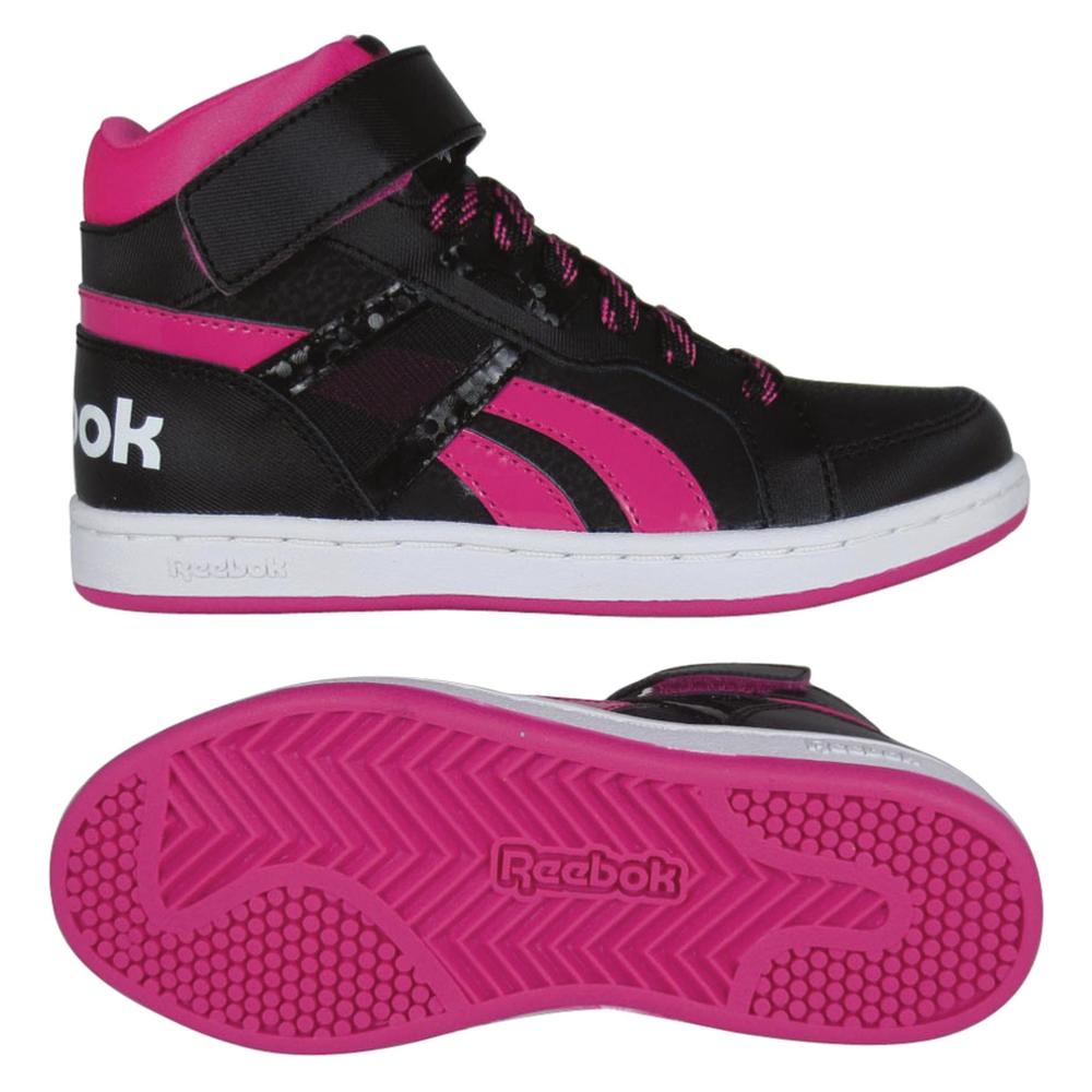 Reebok Girl's Mission Black/Pink High-Top Sneaker