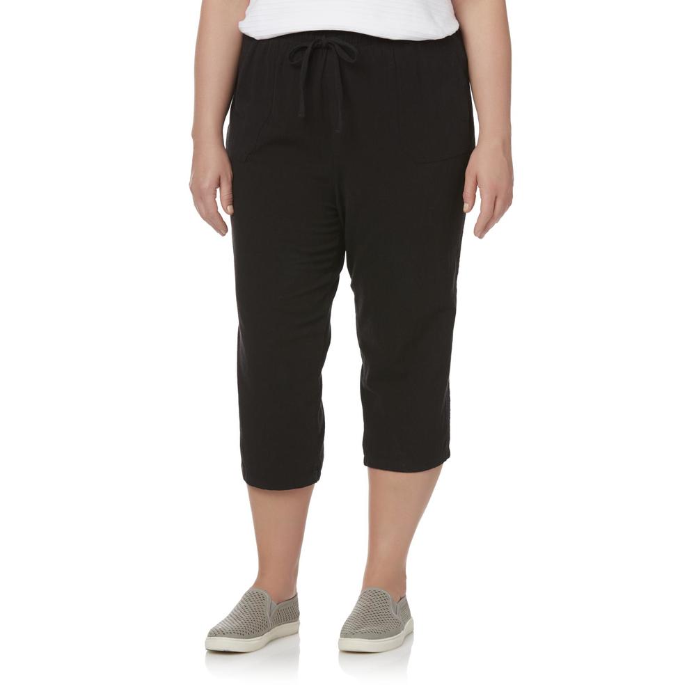 Basic Editions Women's Plus Capri Pants