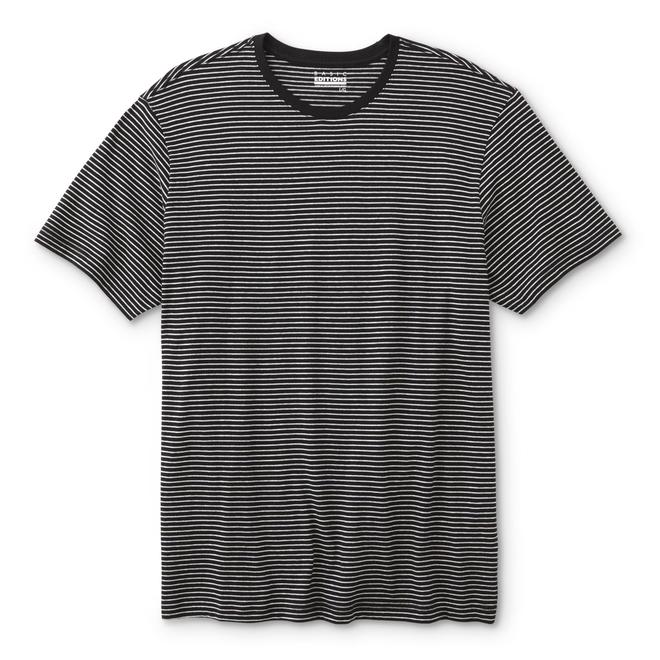 Basic Editions Men's Big & Tall Crew Neck T-Shirt - Striped