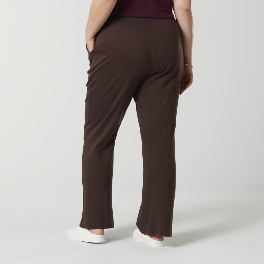 Basic Editions Women's Plus Knit Pants