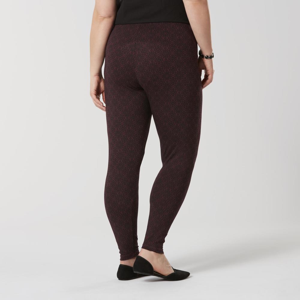 Basic Editions Women's Plus Leggings - Abstract