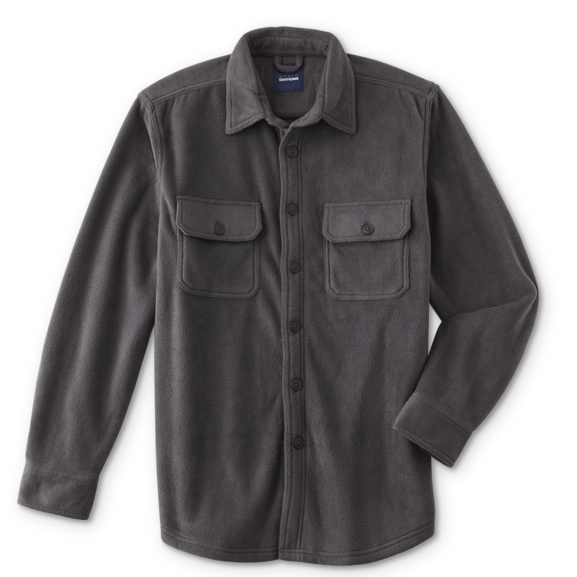 Basic Editions Men's Fleece Shirt Jacket - Plaid
