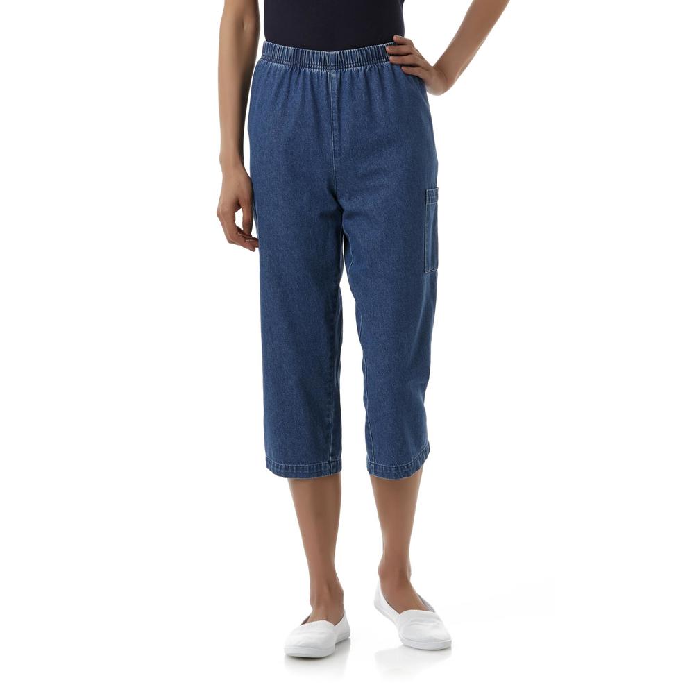 Basic Editions Women's Denim Capri Pants