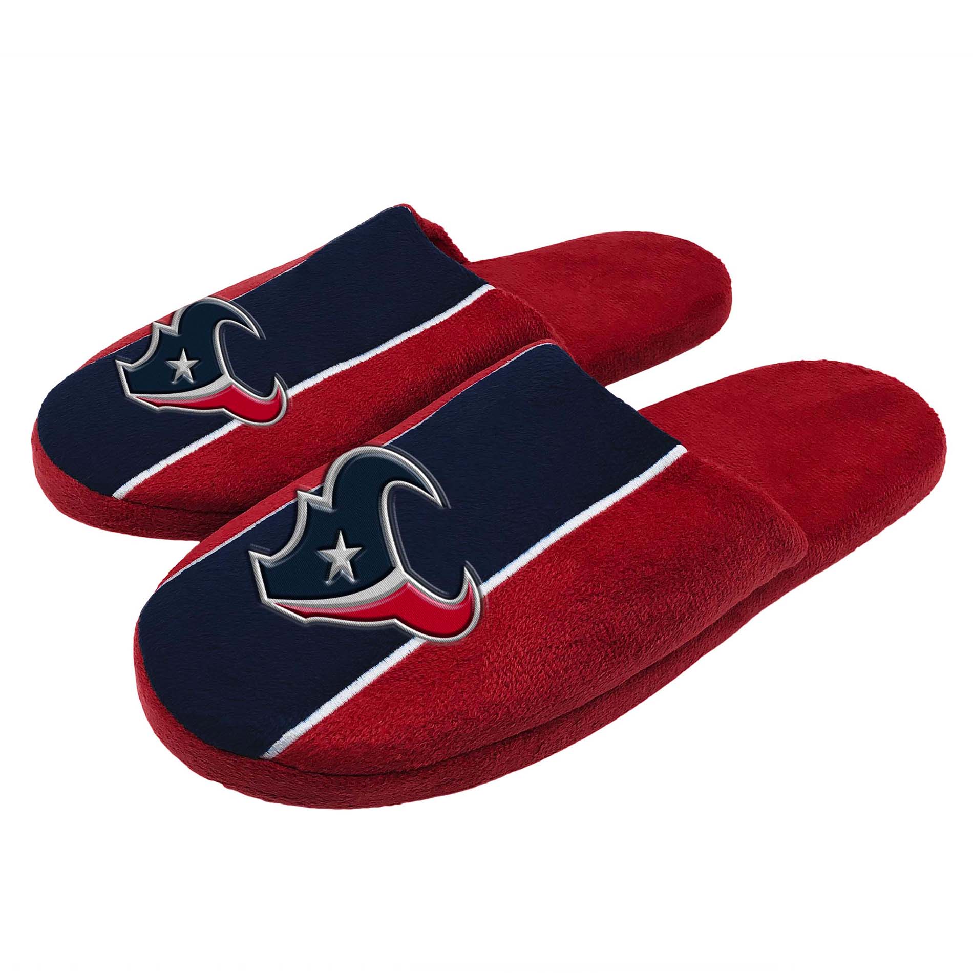 NFL Men’s Logo Stripe Slippers - Houston Texans