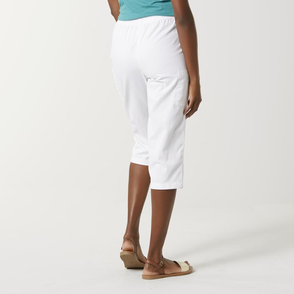 Basic Editions Women's Cropped Cargo Pants