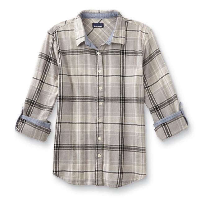 Basic Editions Women's Flannel Shirt - Plaid