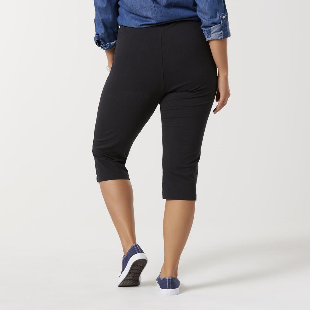 Basic Editions Women's Plus Capri Leggings