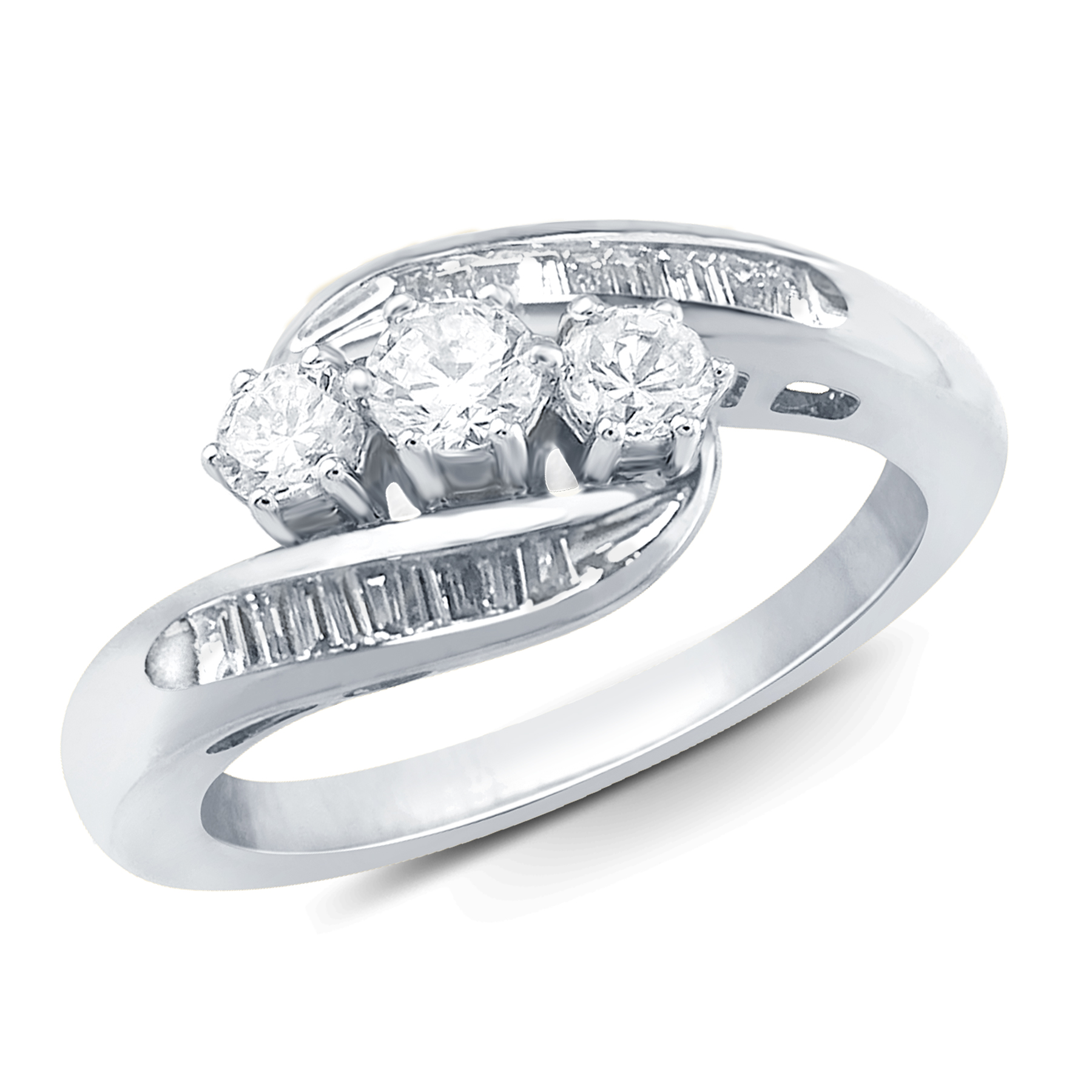 UPC 804382012329 - 10K White Gold 1/2 cttw Diamond 3-Stone Plus Bypass ...