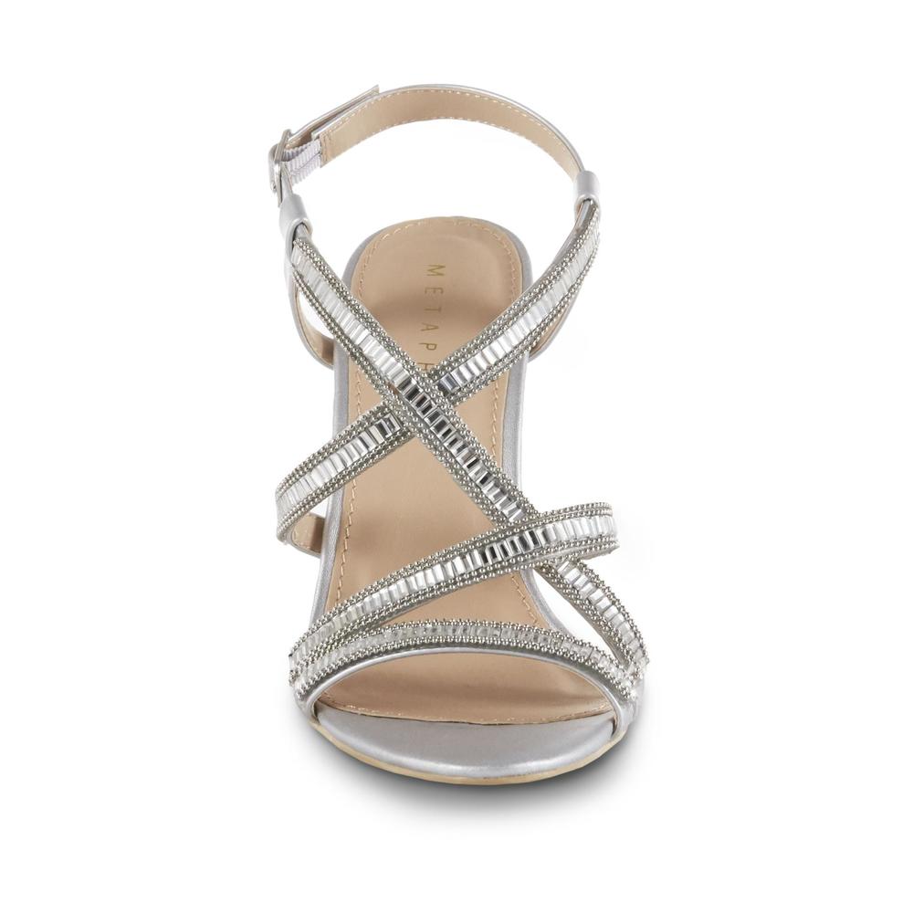Metaphor Women's Empress Strappy Dress Sandal - Silver