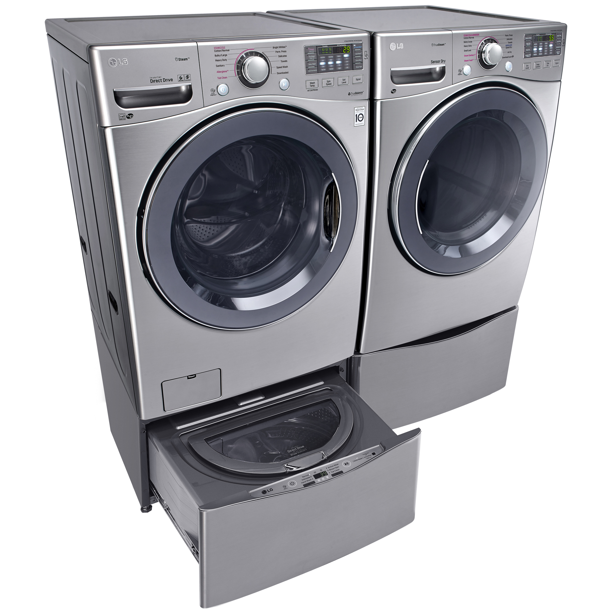 LG LG WM3770HVA 4.5 cu. ft. Washer w/Steam w/1.0 cu. ft. SideKick ...