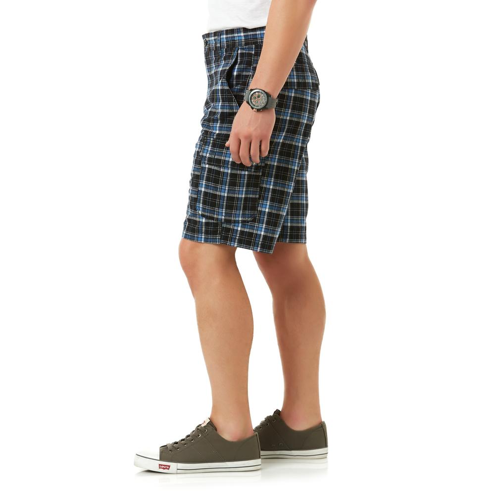 Basic Editions Men's Cargo Shorts - Plaid