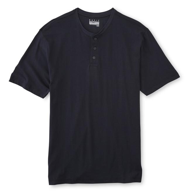 Basic Editions Men's Big & Tall Short-Sleeve Henley Shirt