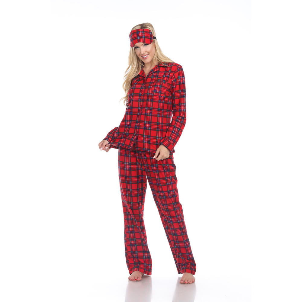 White Mark Women's Three-Piece Pajama Set
