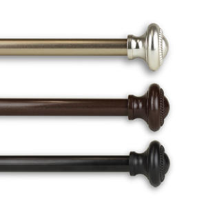 Rod Desyne 7/16 Inch Adjustable Café Curtain Rod with Pennant Finials