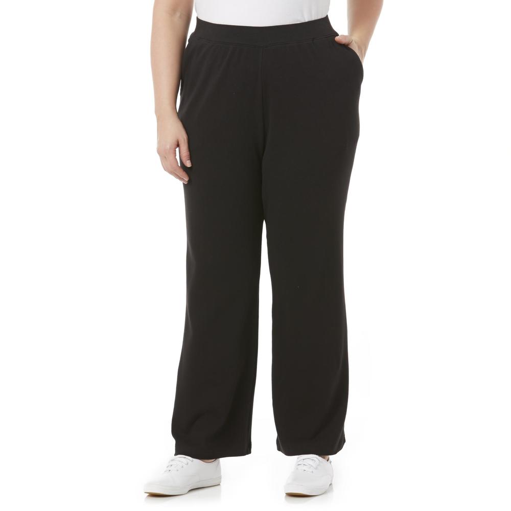 Basic Editions Women's Plus Knit Pants