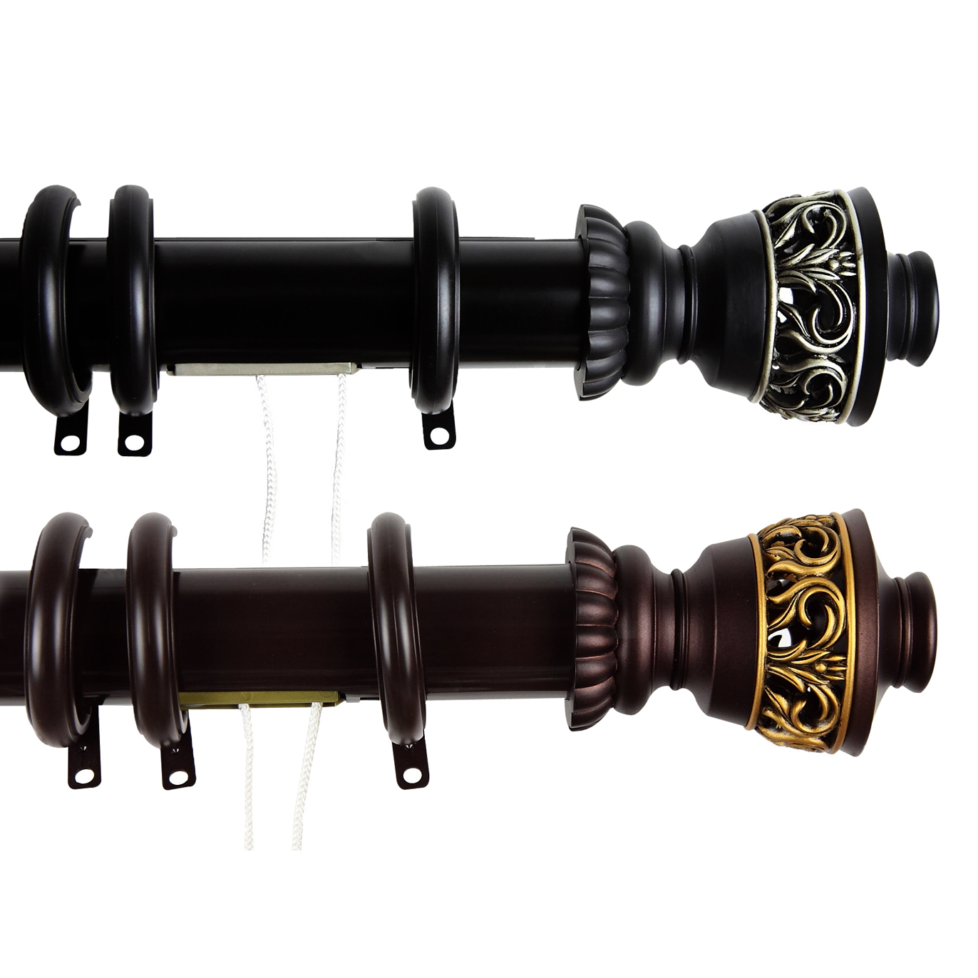 Rod Desyne 1.5 Inch Adjustable Lattice Decorative Traverse Rod with Rings