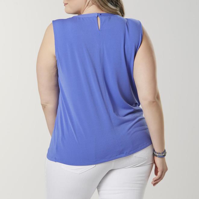 Simply Emma Women's Plus Sleeveless Blouse