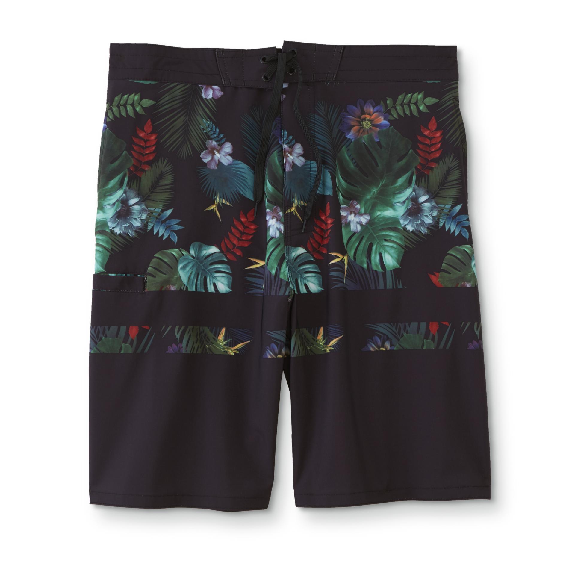 Islander Men's Swim Boardshorts - Tropical Leaves
