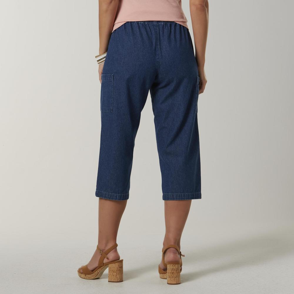 Laura Scott Women's Denim Capri Cargo Pants