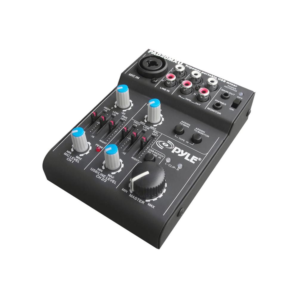 Pyle 97080333M 5 Channel Professional Compact Audio Mixer With USB ...