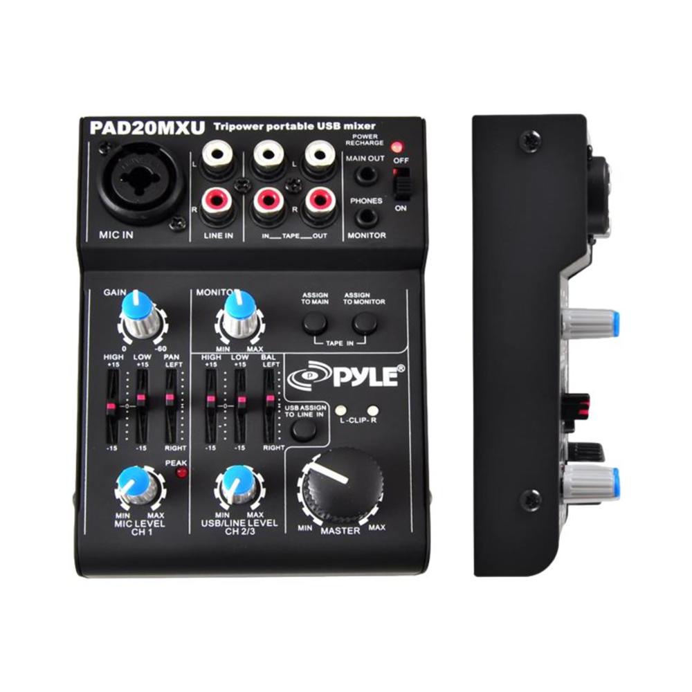 Pyle 97080333M 5 Channel Professional Compact Audio Mixer With USB ...