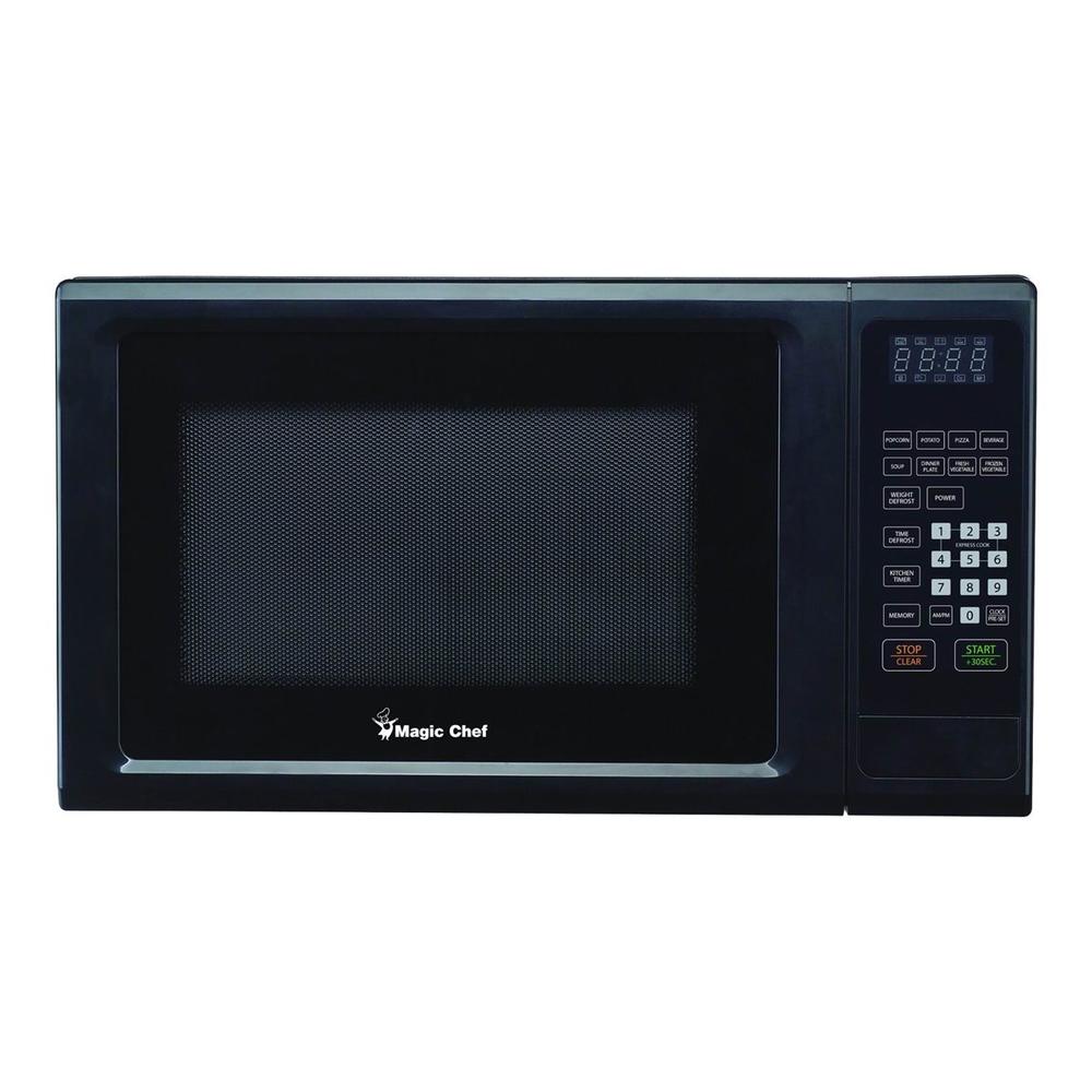 Magic Chef Black 1.1 Cu. Ft. 1000W Countertop Microwave Oven with Push ...