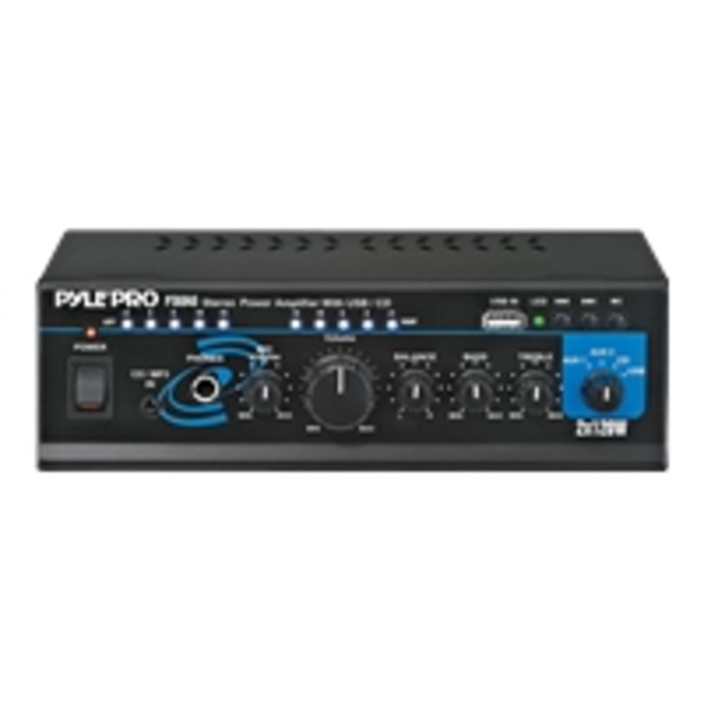 Pyle 97075351M Mini 2x120 Watt Stereo Power Amplifier w/ USB/CD/AUX Inputs