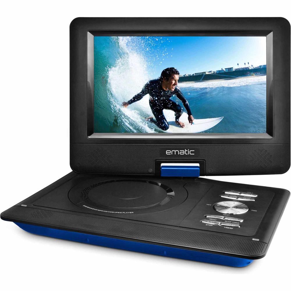 Ematic EPD116BU 10" Portable DVD Player - Blue