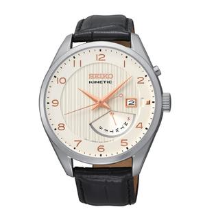 Seiko Men's Kinetic Retrograde Strap White Dial Watch