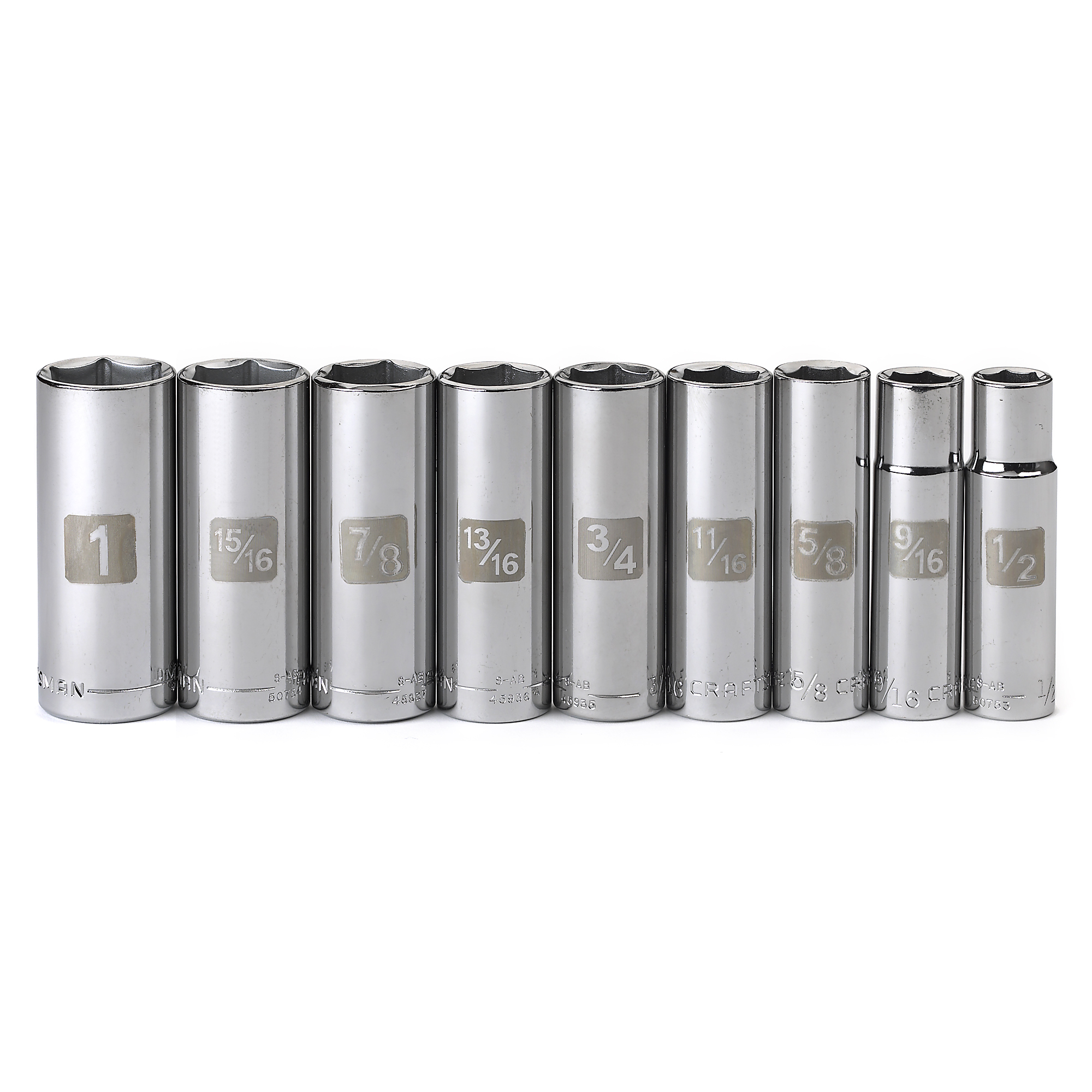 Craftsman 9pc. 1/2" Drive Easy-to-Read Deep Socket Set