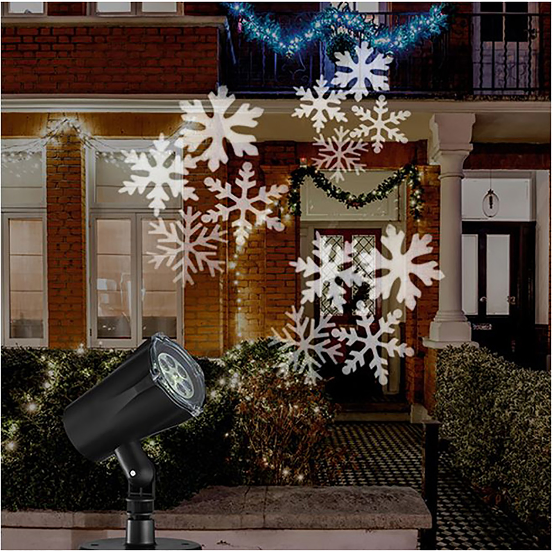 Color Switch Plus White Snowflakes Projection Light