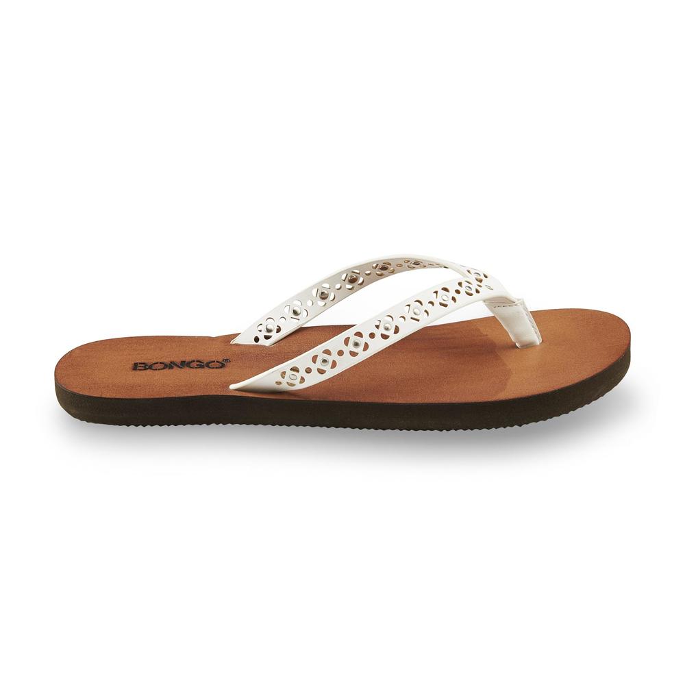 Bongo Women's Coco White Cutout Flip-Flop